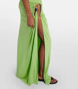 Christopher Esber Cutout Embellished Draped Maxi Dress - Green