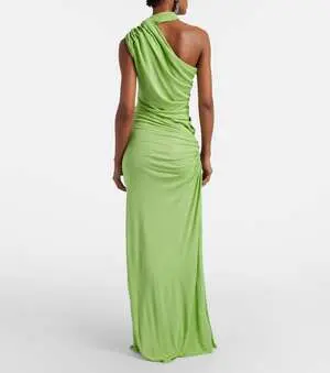 Christopher Esber Cutout Embellished Draped Maxi Dress - Green