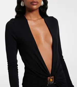 Christopher Esber Bezel Quartz Embellished Maxi Dress