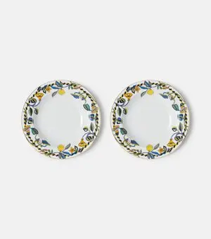 La DoubleJ Borboni Set Of 2 Porcelain Soup Plates - White