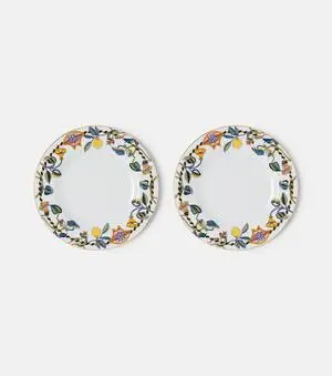 La DoubleJ Borboni Set Of 2 Porcelain Dinner Plates - White