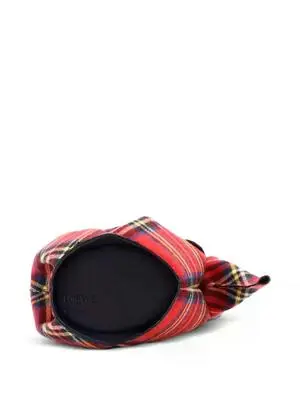 Loewe Elephant Tartan Wool And Leather Mini Crossbody Bag