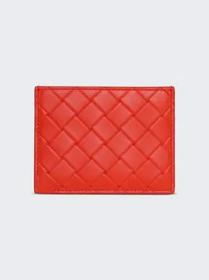 Bottega Veneta Intrecciato Stamp Credit Card Case Royal Blue Red