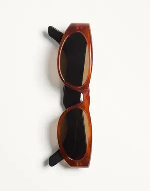 Valentino Garavani Geometric Acetate Eyewear - Havana/brown