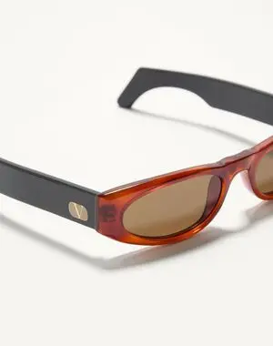 Valentino Garavani Geometric Acetate Eyewear - Havana/brown