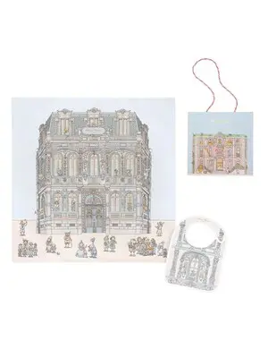 ATELIER CHOUX Chateau Choux" Carre` Satin Bib Set - Multi