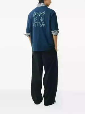 CROQUIS Slogan-print Short-sleeve T-shirt - Blue