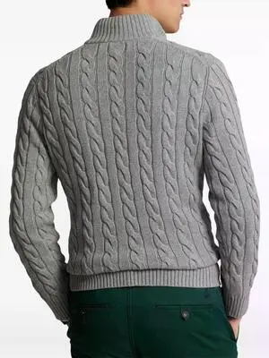 Polo Ralph Lauren Cable-knit Quarter-zip Sweater - Grey