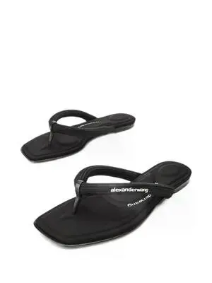 Alexander Wang Jenna Tubular Flat Thong Sandals - Black