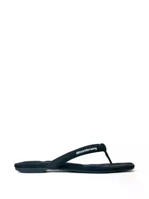 Alexander Wang Jenna Tubular Flat Thong Sandals - Black