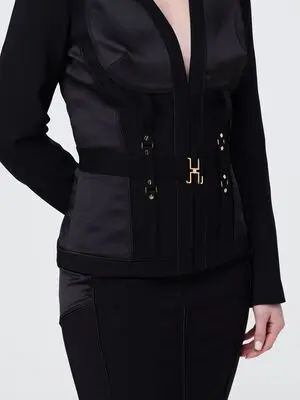 Elisabetta Franchi Polyester Satin Corset Blazer