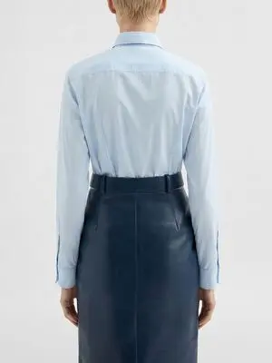 JIL SANDER Long Sleeve Cotton Shirt - Blue