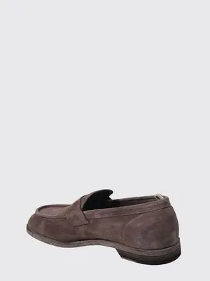 Officine Creative Suede Cowhide Loafers With Saddle Strap