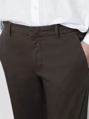 PT TORINO High-waisted Skinny Trousers In Stretch Cotton - Brown