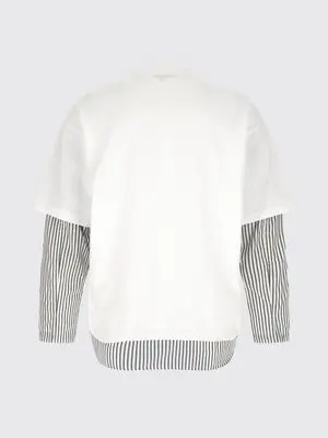 Comme Des Garçons Long-sleeved Cotton T-shirt With Shirt Inserts
