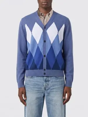 BALLANTYNE Diamond Pattern Cotton And Cashmere Cardigan - Blue 1