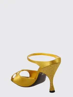 HERBERT LEVINE Embellished High Heel Sandals - Yellow