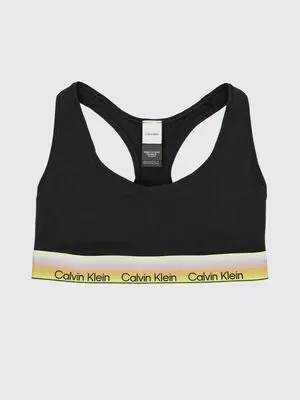 Calvin Klein Cotton And Modal Blend Bralette With Racerback Black
