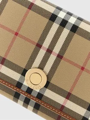 Burberry Check Coated Cotton Wallet On Chain Bag