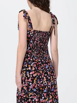 MAR DE MARGARITAS Viscose Floral Print Square Neck Off-the-shoulder Top