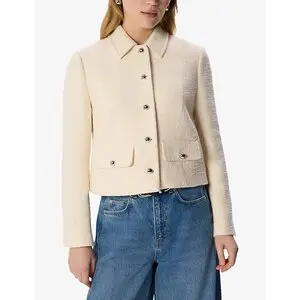 Whistles Bouclé Woven Cropped Jacket