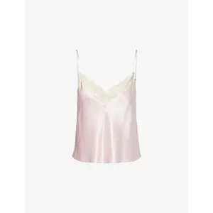REFORMATION Teddy Lace-trimmed Silk Camisole - Cherry