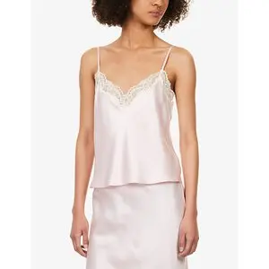 REFORMATION Teddy Lace-trimmed Silk Camisole - Cherry