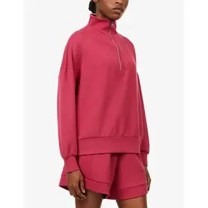 Varley Half-zip Stretch-woven Sweatshirt - Rich Raspberry