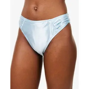 4TH & RECKLESS Ruched High-leg Bikini Bottoms