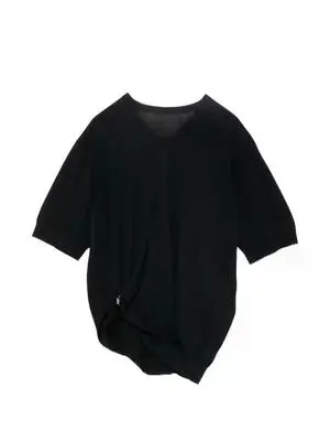 JNBY V-neck Cotton Pullover - Black
