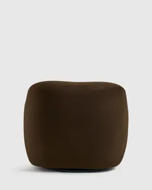 Quince Performance Velvet Curved Arm Swivel Chair