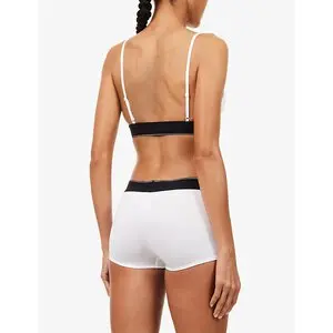 Calvin Klein Graphic Monogram Microfibre Stretch Bralette - White