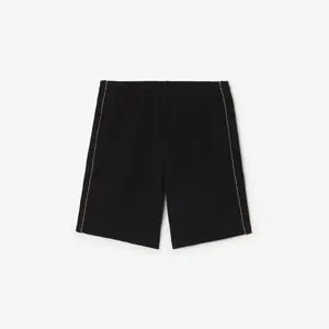 Burberry Check Piping Cotton Shorts - Black