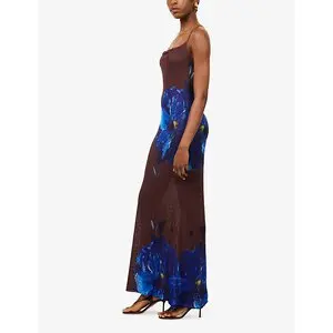 GRACEJACOB Sapphire Mesh Maxi Dress