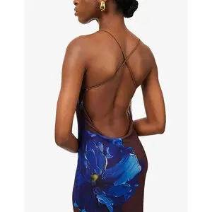 GRACEJACOB Sapphire Mesh Maxi Dress