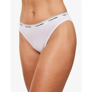 Calvin Klein Icon Logo Cotton-jersey Thong - Lilac