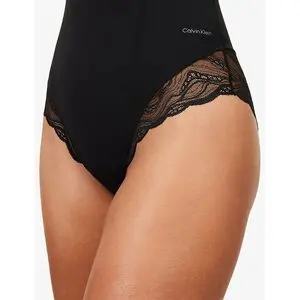 Calvin Klein Sensual Stretch Lace Shapewear Bodysuit - Black