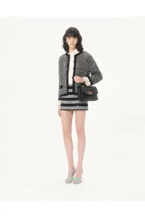 Valentino Garavani Valentino Garavani Linen And Lurex Knitted Jacket - Black