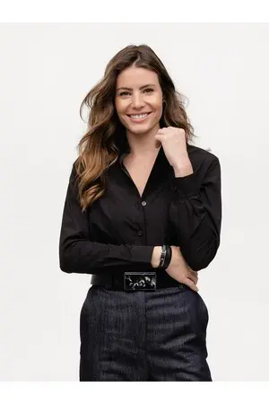 SARAH ALEXANDRA Weekend Noir Poplin Shirt