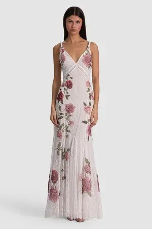Alice + Olivia Nisa Lace Maxi Gown