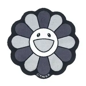 TAKASHI MURAKAMI Flower Floor Mat Rug Black/white - Multicolor