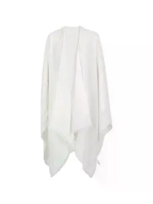 Peserico Striped Coat With Frayed Trim - White
