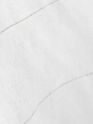 Peserico Striped Coat With Frayed Trim