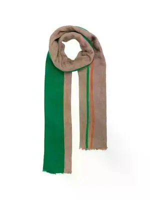 LOVAT & GREEN Valley Abstract-print Frayed Scarf - Neutrals