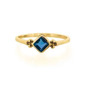 CHARLOTTE'S WEB JEWELLERY Divinity Princess London Blue Topaz Ring - Gold