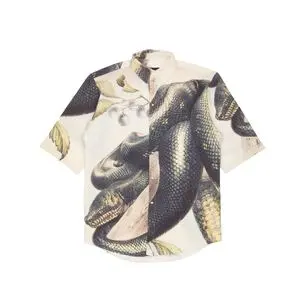 MYSIMPLICATED Short Sleeve Shirt In With Snake Design Recycled Fabric