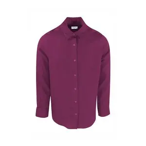 Haris Cotton Linen Basic Long-sleeved Shirt Tulip - Purple