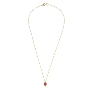 OPIUM JEWELS 18 Karat Gold And Ruby Pendant Necklace - Gold/red