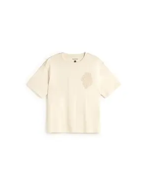 THINKING MU Lucia Embroidered Patch T-shirt - White