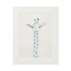 PIPER & FOX Neutrals Watercolor Giraffe Print - Blue